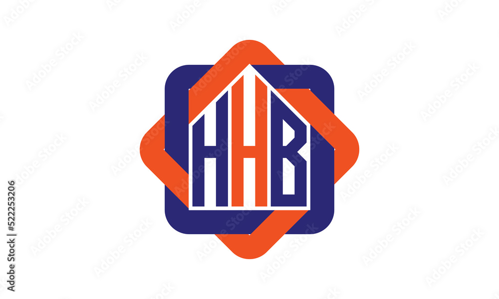 HHB three letter real estate logo with home icon logo design vector ...