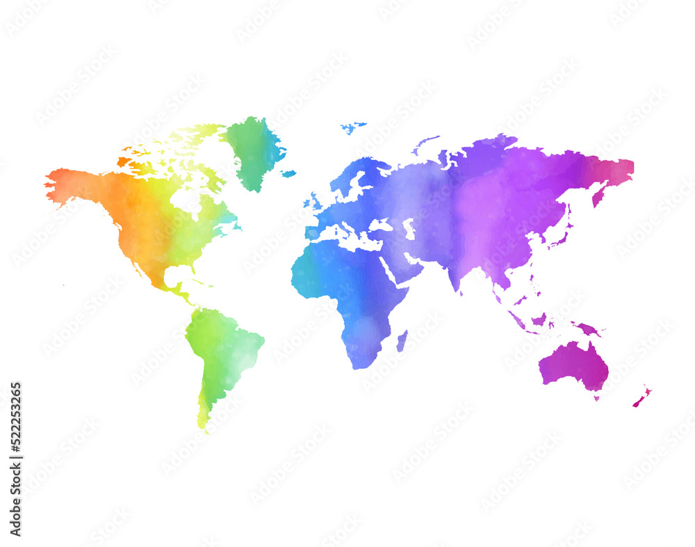 Rainbow pride map of the world Stock Illustration | Adobe Stock