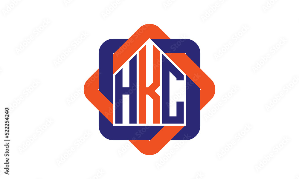 HKC three letter real estate logo with home icon logo design vector ...