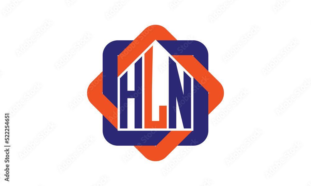 HLN three letter real estate logo with home icon logo design vector ...