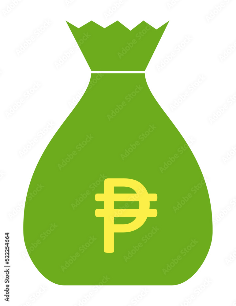 money bag icon, money sign symbol, peso bag icon Stock Vector | Adobe Stock