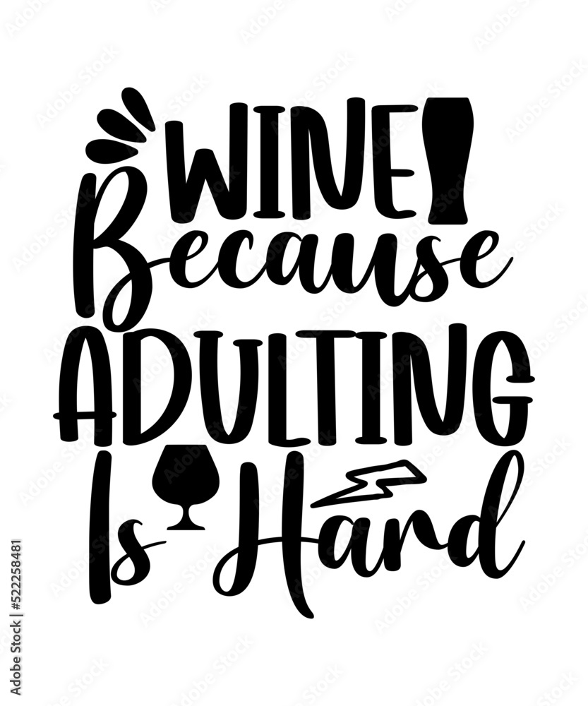 Time To Wine SVG, Time To Wine Svg files, Silhouette Svg Cutting files ...
