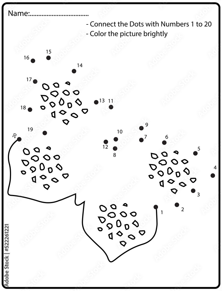 Connect the dots children educational drawing game. .Numbers activity ...