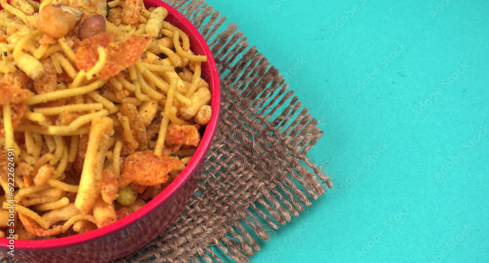 Indian Snacks, Traditional Indian deep fried salty dish called chivda ...