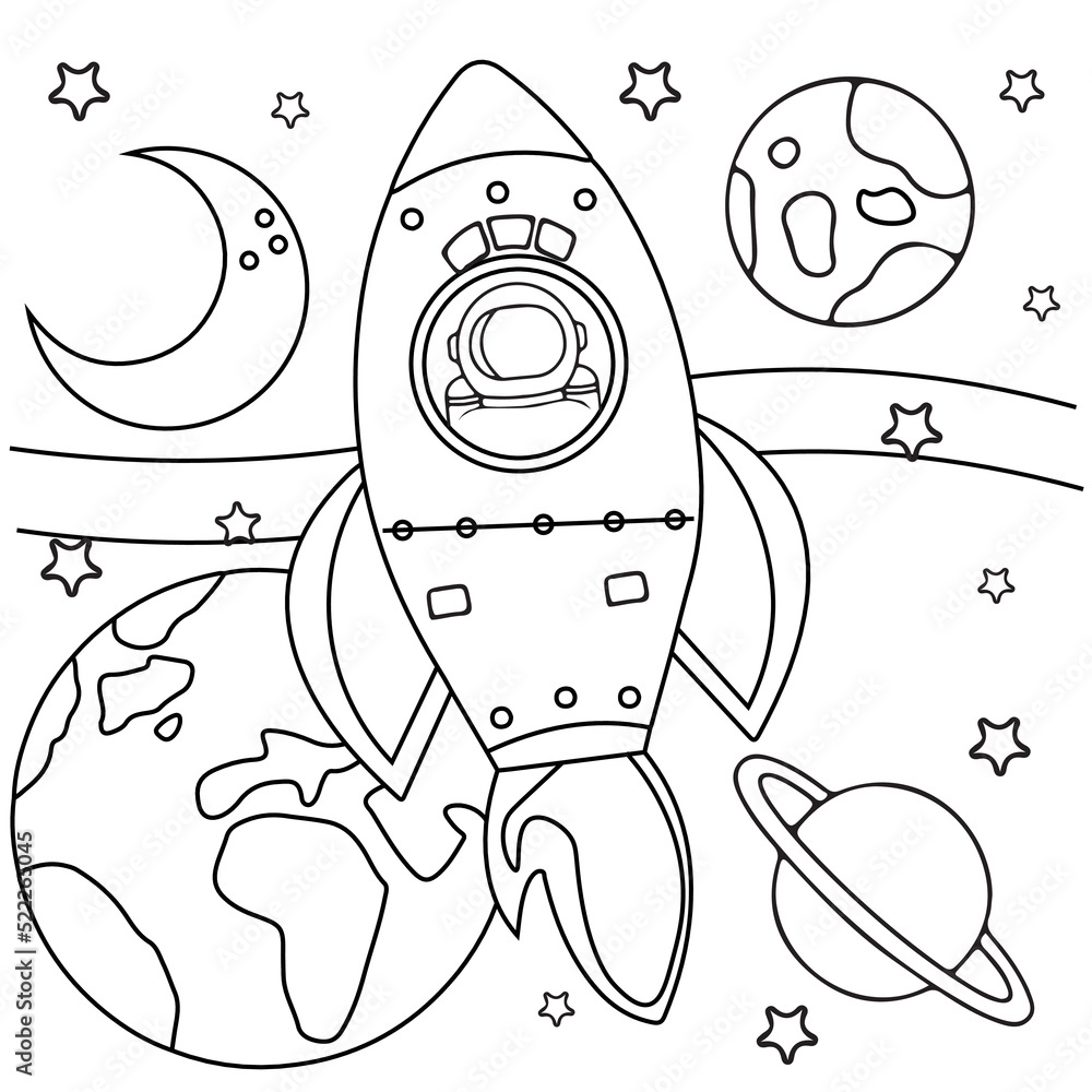 Rocket Coloring Page