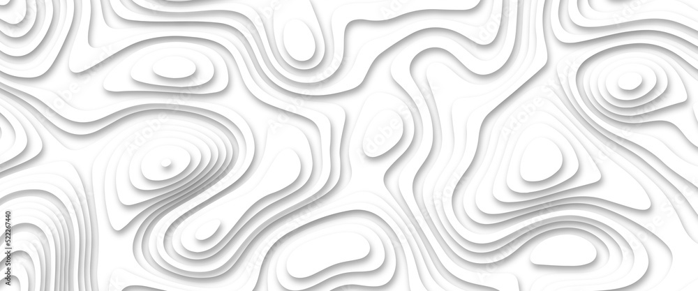 Abstract design with white background and realistic papercut decoration ...