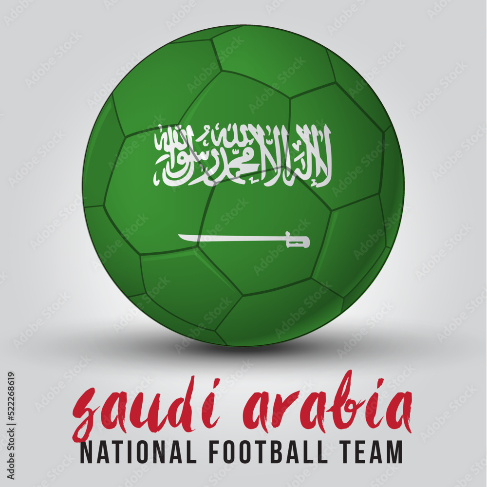 Soccer ball vector with Saudi Arabia Flag concept. Stock Vector | Adobe ...