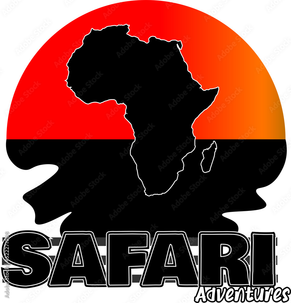 Wild Life logo with Africa Map for the icon, perfect for t shirt design ...