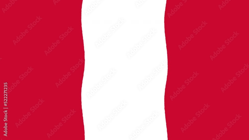 Waving Flag of Peru 4K Animated Backdrop. Hand Drawn Cartoon Animation ...