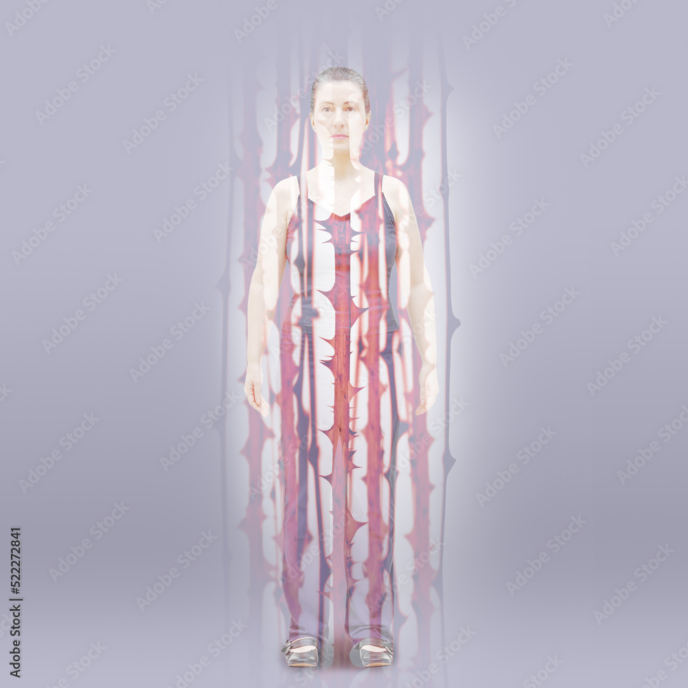 Fibromyalgia, fibromyalgie: woman imprisoned forever in an allover ...