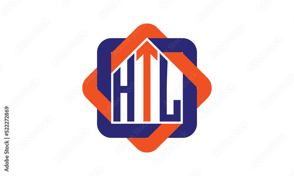 HTL three letter real estate logo with home icon logo design vector ...