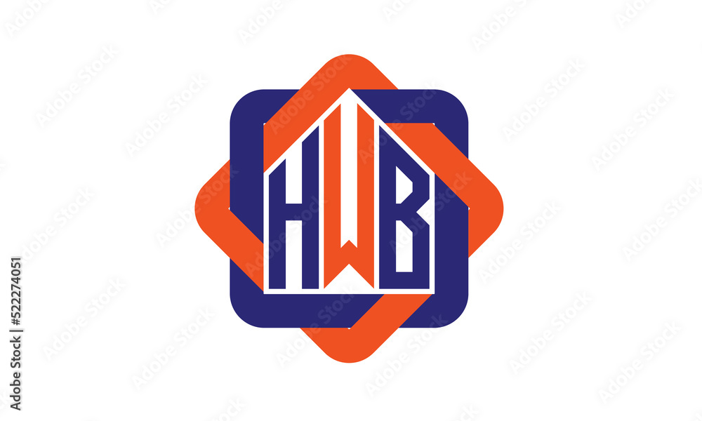 HWB three letter real estate logo with home icon logo design vector ...