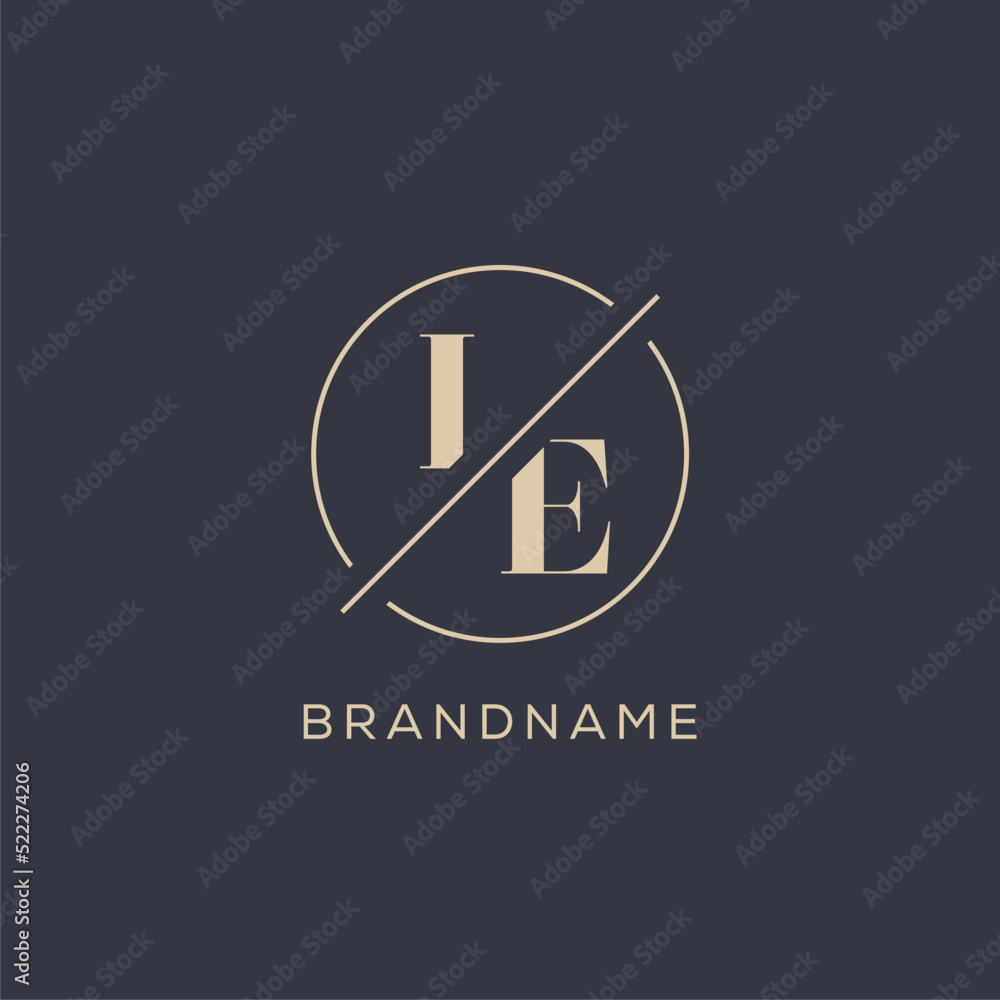 Initial letter IE logo with simple circle line, Elegant look monogram ...