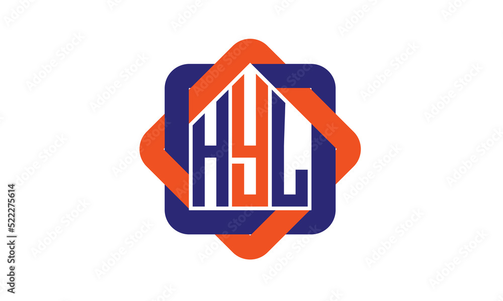HYL three letter real estate logo with home icon logo design vector ...