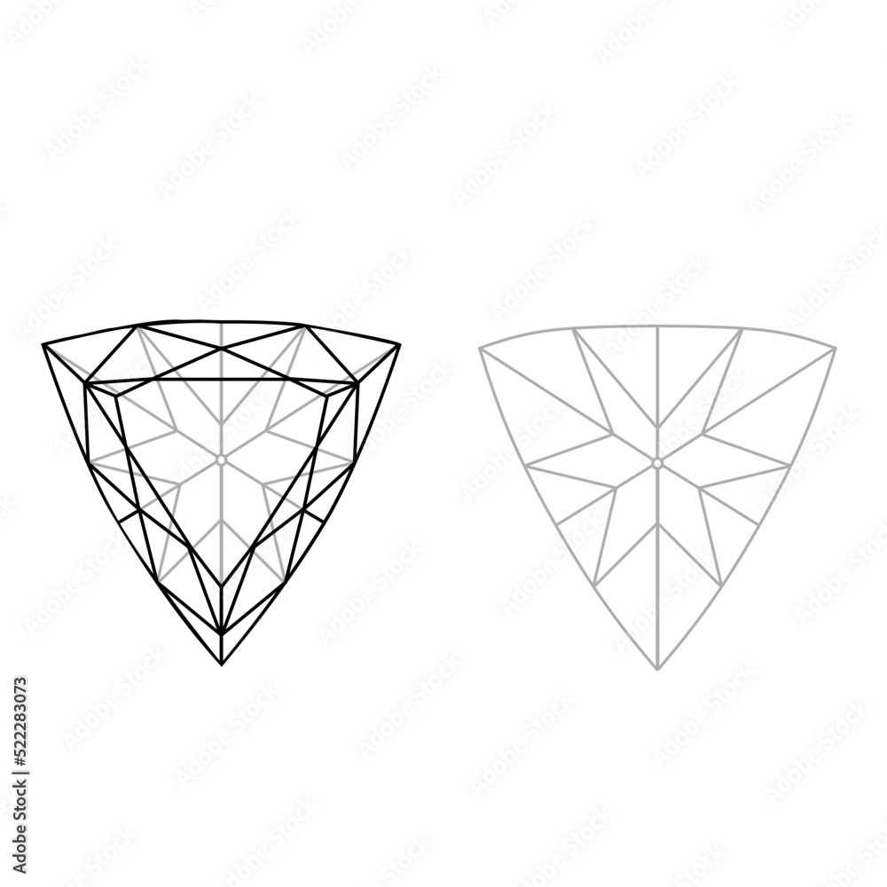 Trillion diamond cut shape and design diagrams with the name vector ...