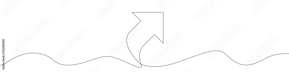 Arrow icon line continuous drawing vector. One line Arrow icon vector ...