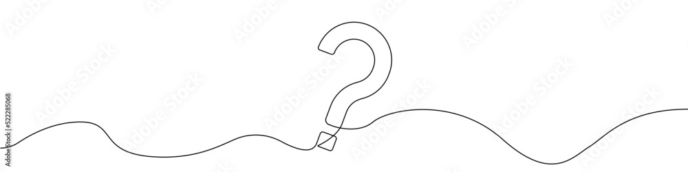 Question mark icon line continuous drawing vector. One line Question ...