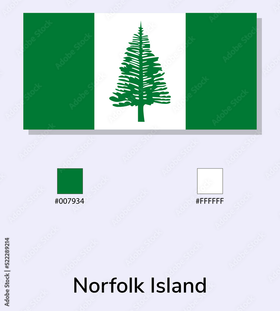 Vector Illustration of Norfolk Island flag isolated on light blue ...