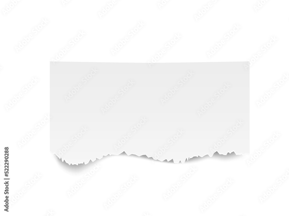 Half Paper Edge Torn With Shadow On White Stock Vector | Adobe Stock