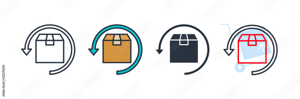 return icon logo vector illustration. Order Delivery and Reverse ...
