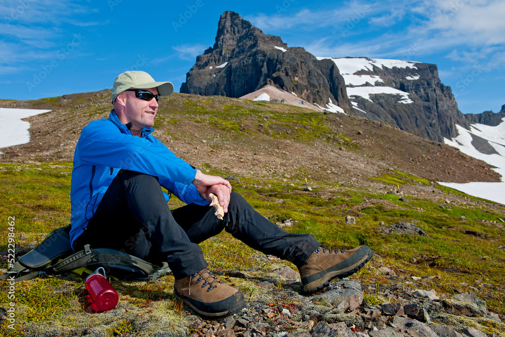Hiking in the remote eastern fjords of Iceland Stock Photo | Adobe Stock