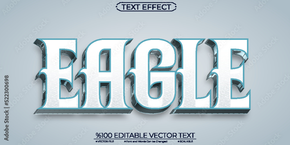 Golden Blue and White Eagle Editable and Scalable Vector Text Effect ...