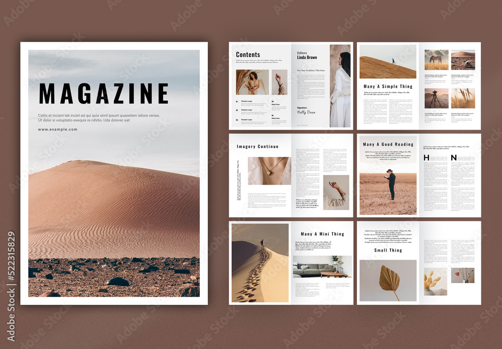 Minimal Magazine Layout Stock Template | Adobe Stock