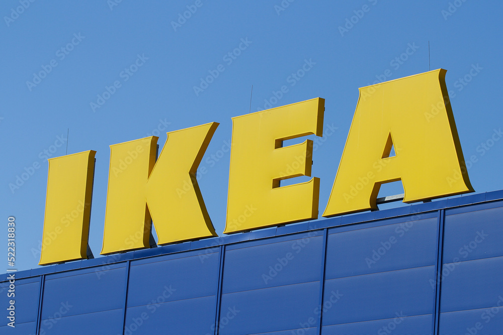Riga / Latvia - AUGUST 05, 2022: IKEA branch on a warehouse in Riga ...