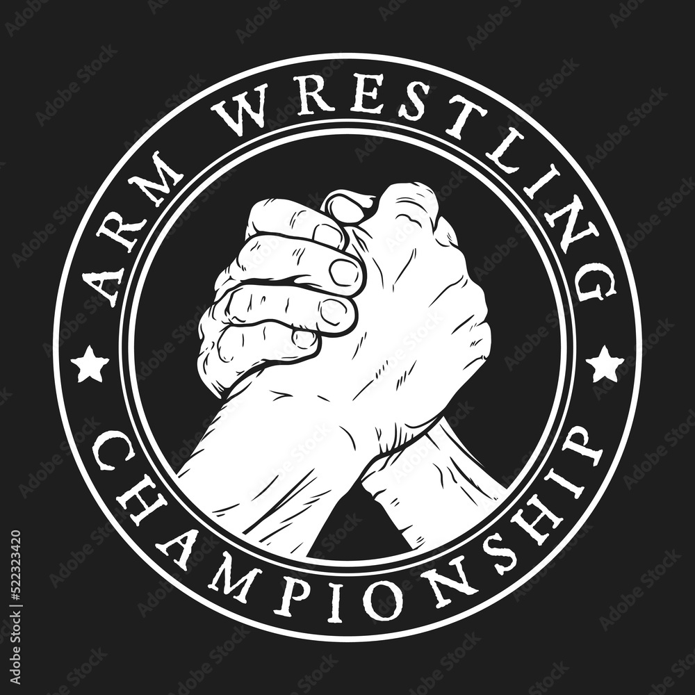 Arm wrestling championship vector logo Stock Vector | Adobe Stock