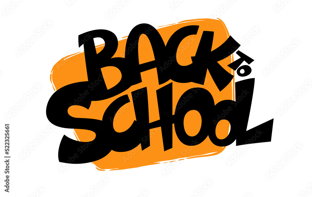 back to school vector illustration. Text back to school. In the style ...