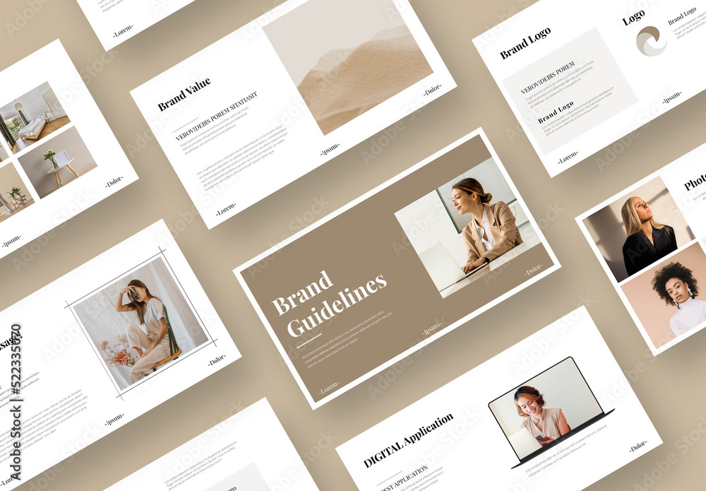 Brand Guidelines Presentation Layout Stock Template | Adobe Stock