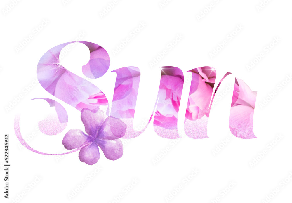Pink Flowers Texture Text Effect Stock Template | Adobe Stock