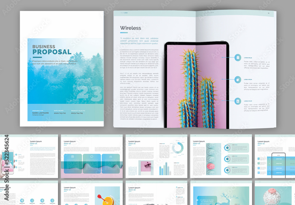 Gradient Color Business Proposal Stock Template | Adobe Stock