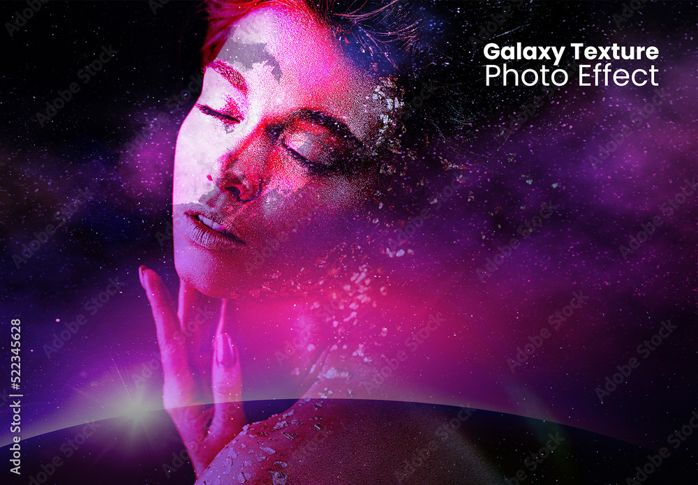 Galaxy Sky Photo Effect Stock Template | Adobe Stock