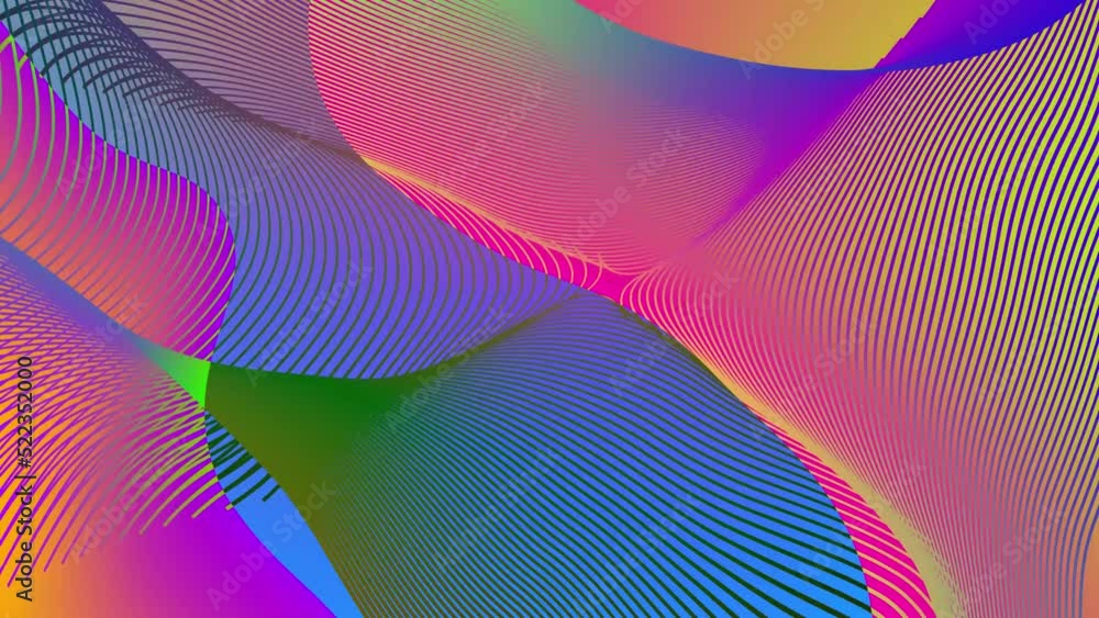 Multicolored gradient and wavy lines animation, 4k abstract motion ...
