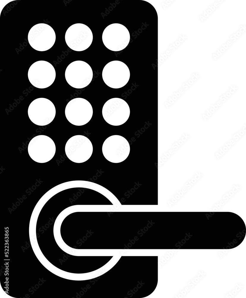 Smart lock with keypad flat vector icon for apps and websites Stock ...