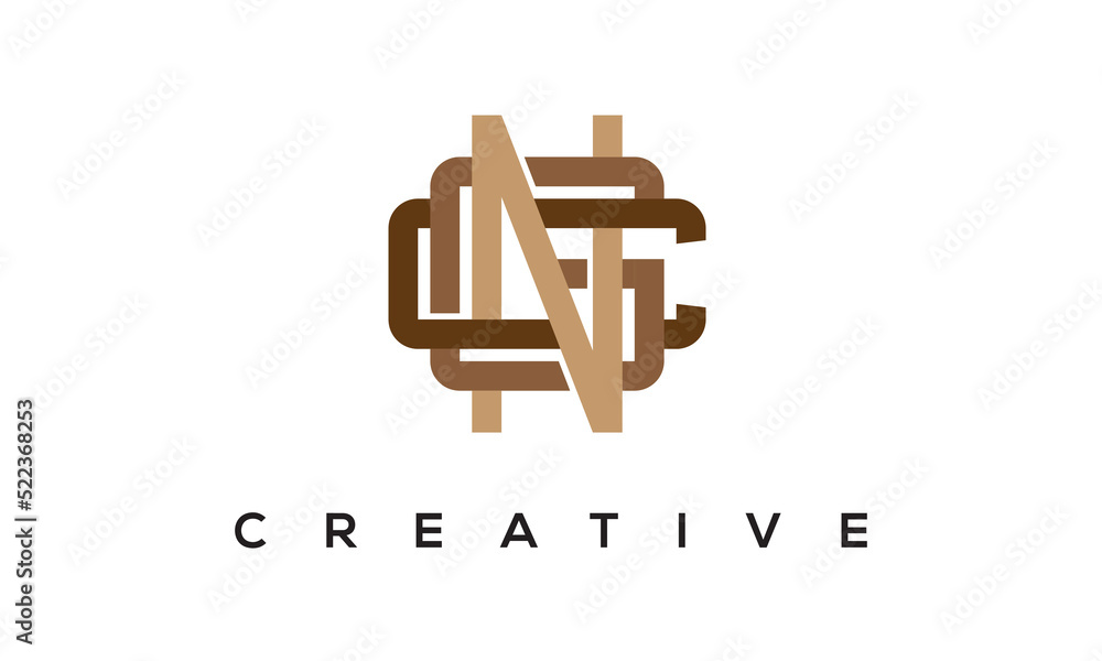 initial NGC, CGN letters monogram, three letters creative modern ...