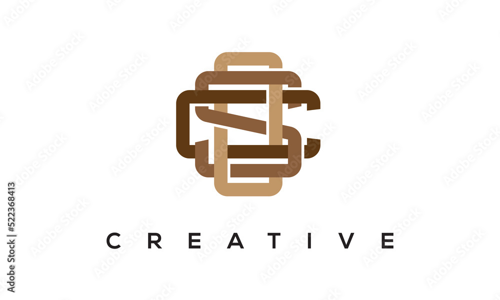 initial OSC, CSO letters monogram, three letters creative modern ...