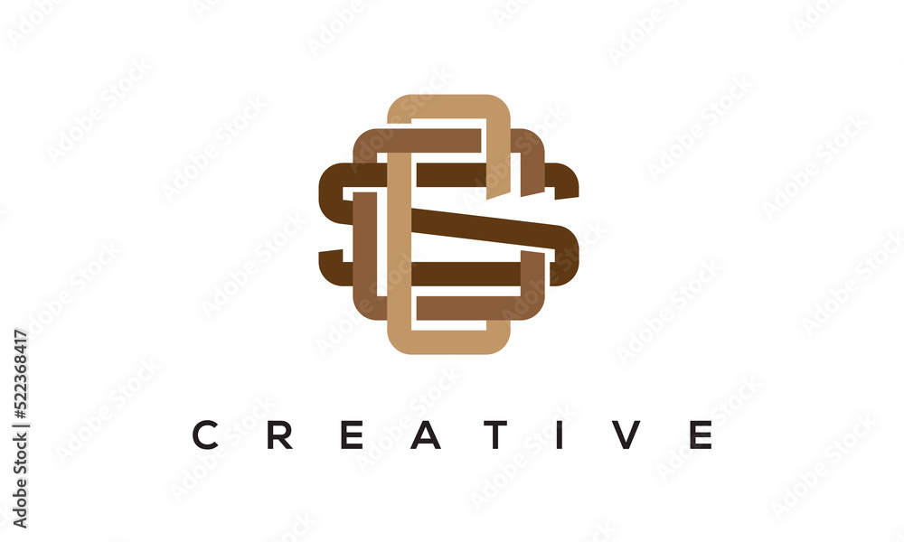 initial CCS, SCC letters monogram, three letters creative modern ...