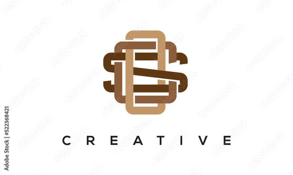 initial OCS, SCO letters monogram, three letters creative modern ...