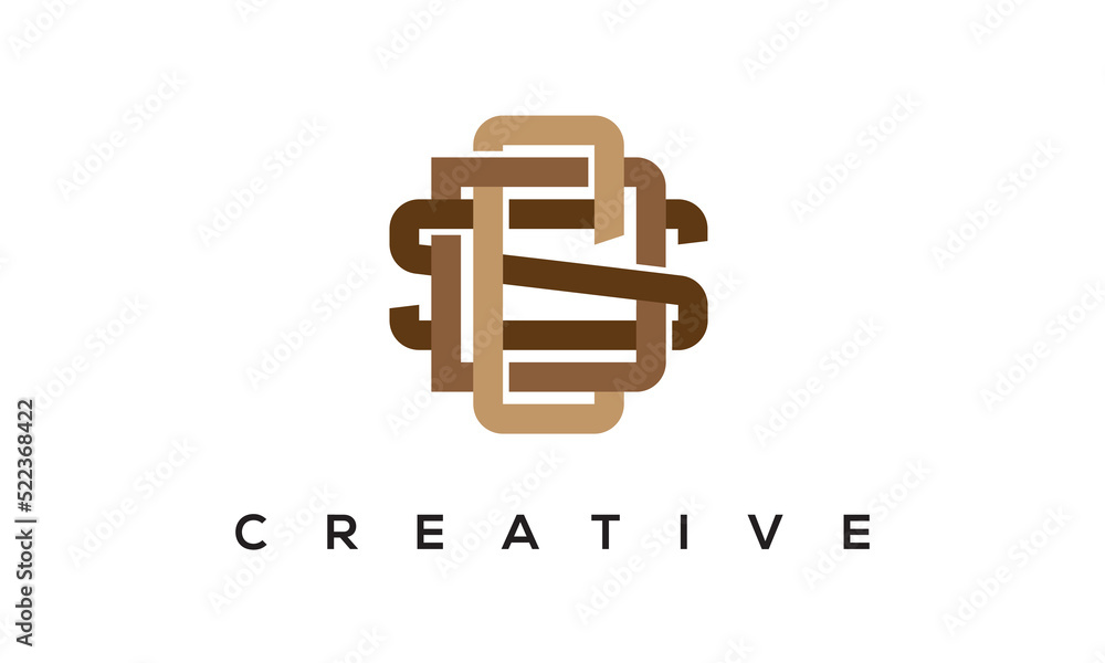 initial CDS, SDC letters monogram, three letters creative modern ...