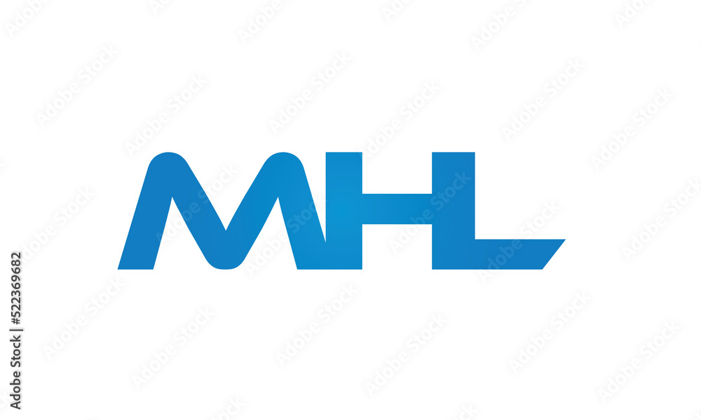 initial MHL creative modern lettermark logo design, linked typography ...