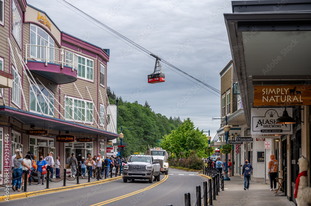 Juneau, Alaska - July 27, 2022: Central Juneau Alaska is home to many ...