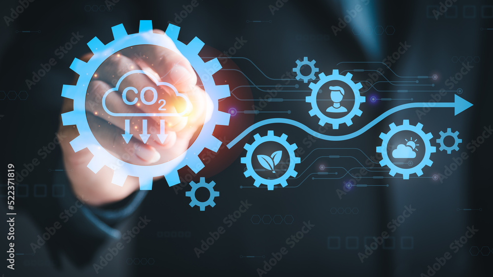 concept helping to reduce CO2 emissions to alleviate global warming and ...