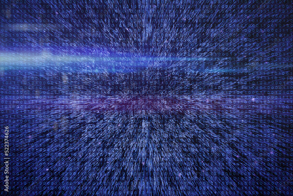 Blue digital data background with numbers grid Stock Illustration ...