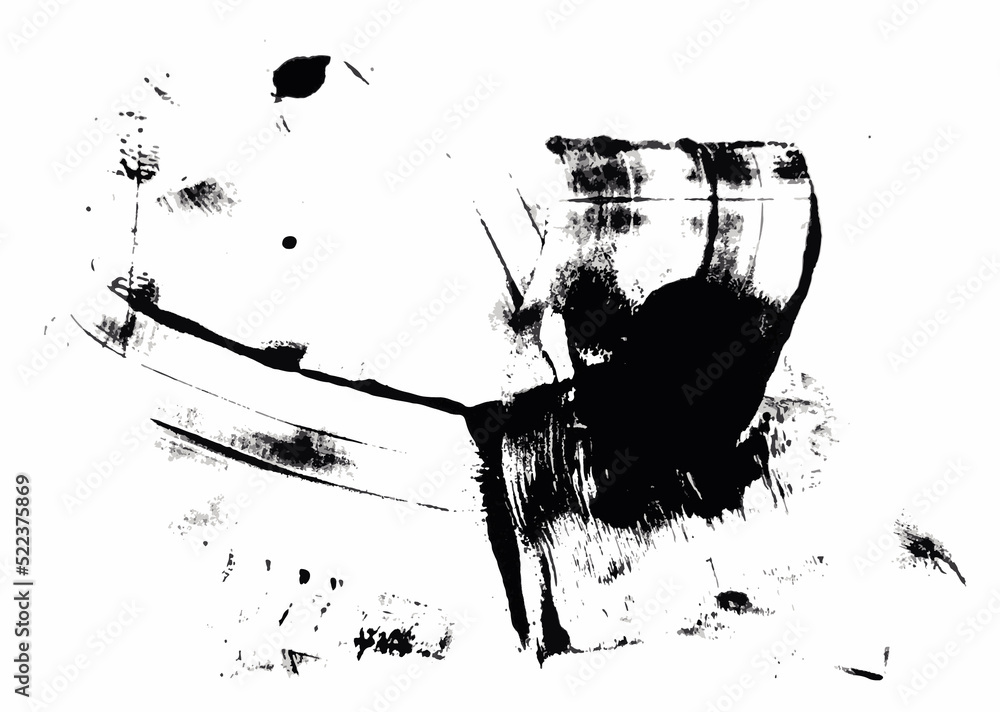 Ink splash for texture. Different unique and irregular shapes made with ...