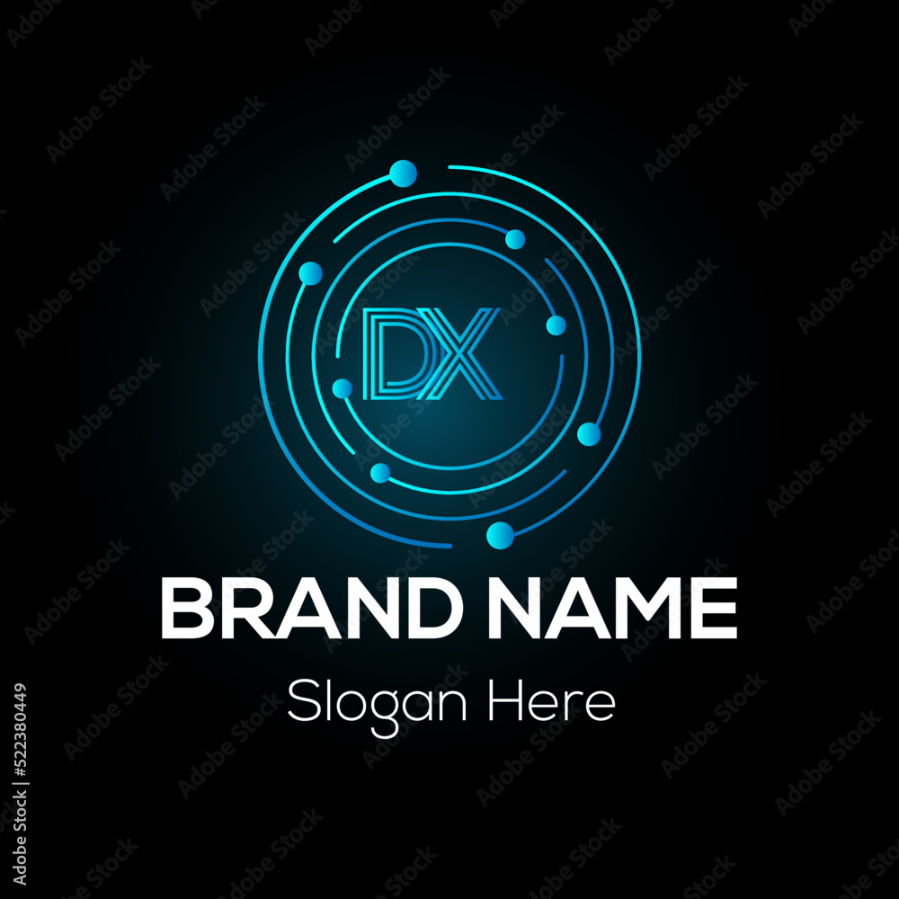 Abstract DX letter modern initial lettermarks logo design Stock Vector ...