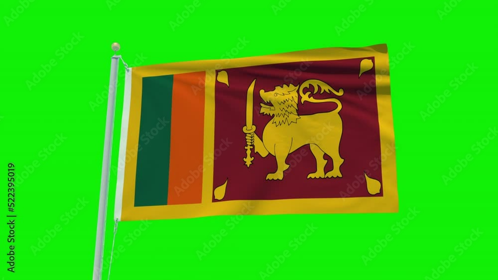 Seamless loop animation of the Sri Lanka flag on a green screen ...