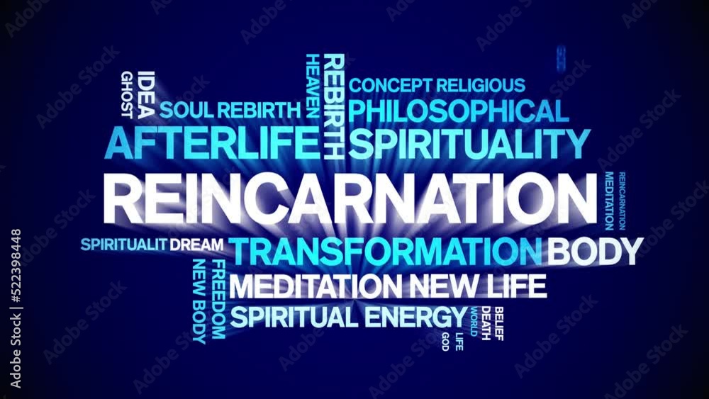Reincarnation animated tag word cloud;text design animation kinetic ...