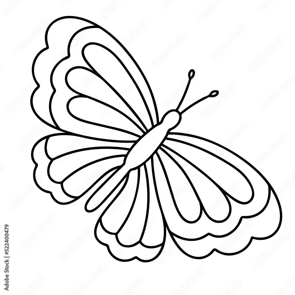Coloring page - butterfly. Vector outline illustration for children ...